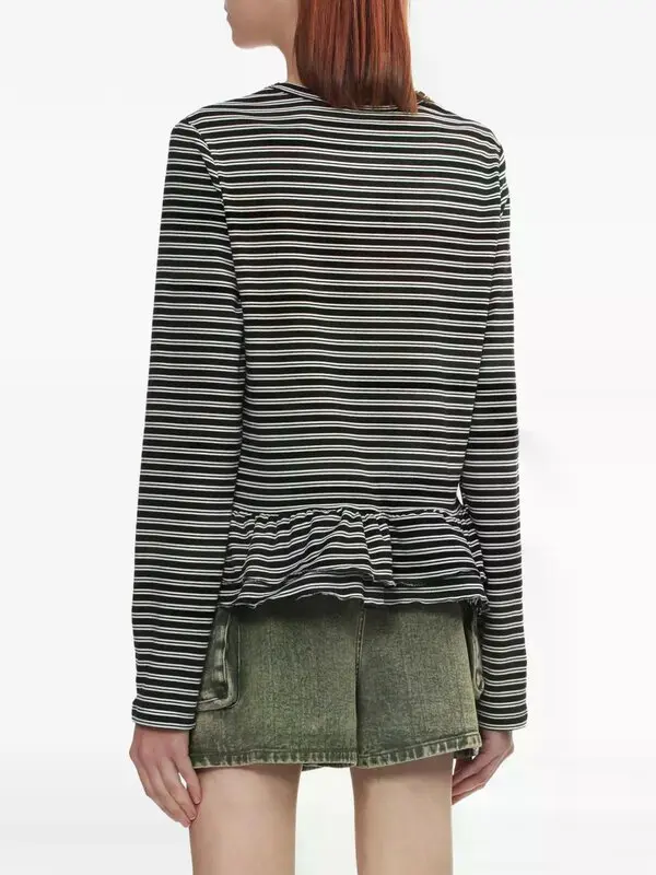 MINI CREAM Striped Long-sleeve T-shirt - Black