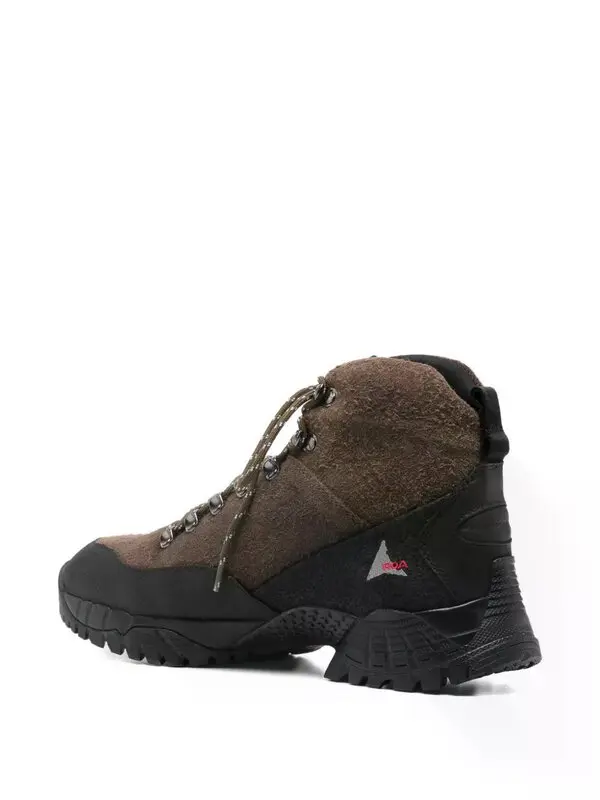 ROA Lace-up Lug-sole Boots - Brown