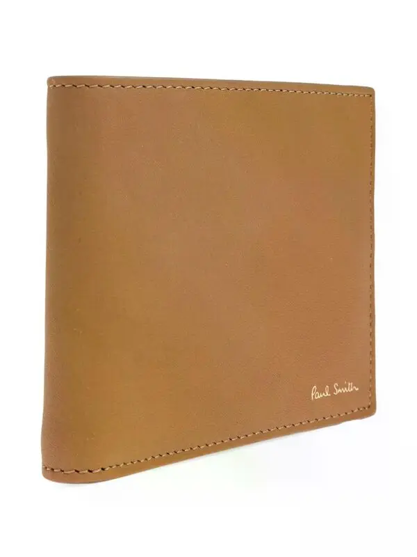 Paul Smith Signature Stripe Calf Leather Wallet - Brown