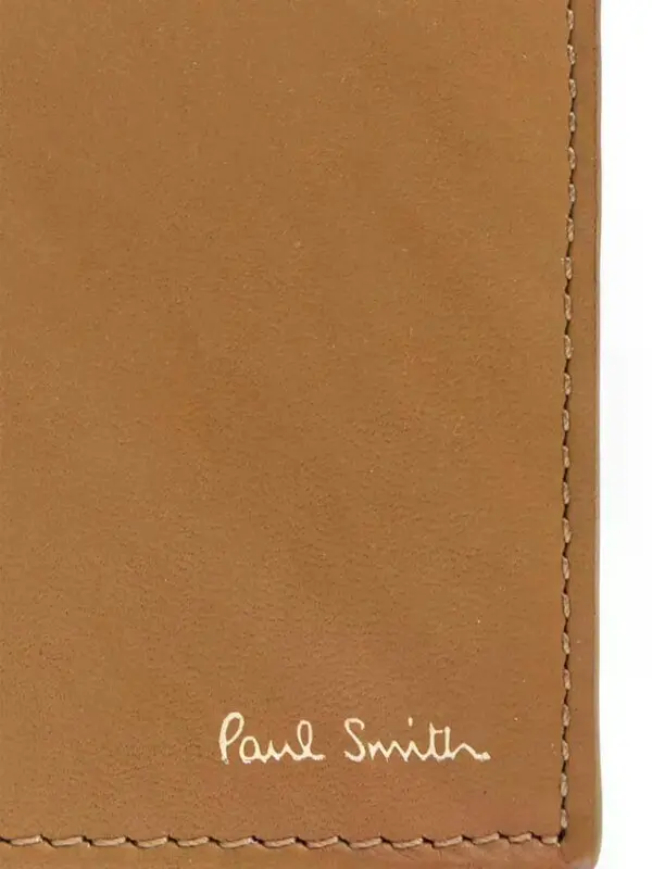 Paul Smith Signature Stripe Calf Leather Wallet - Brown