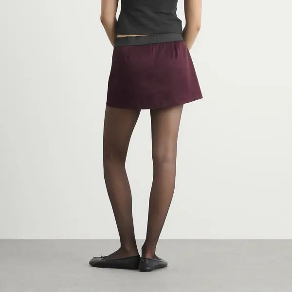 SKIMS Stretch Satin Mini Skirt - Currant