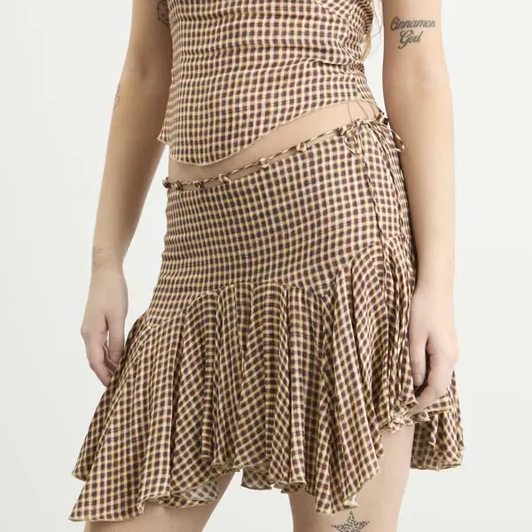 KNWLS Tess Gingham Skirt