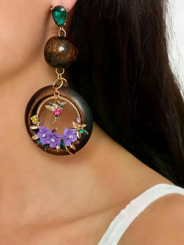 AMIR SLAMA Floral Drop Earrings