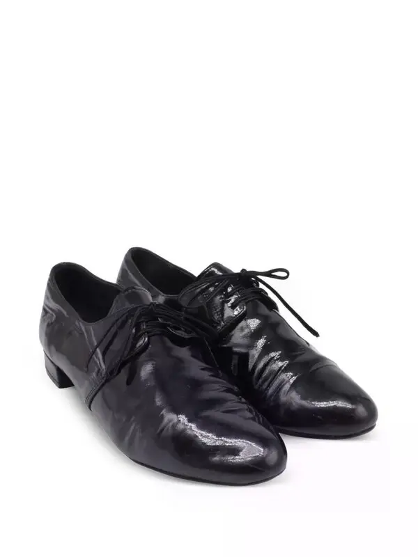 Prada Lace-up Patent Leather Loafers