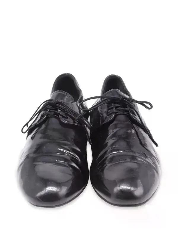 Prada Lace-up Patent Leather Loafers