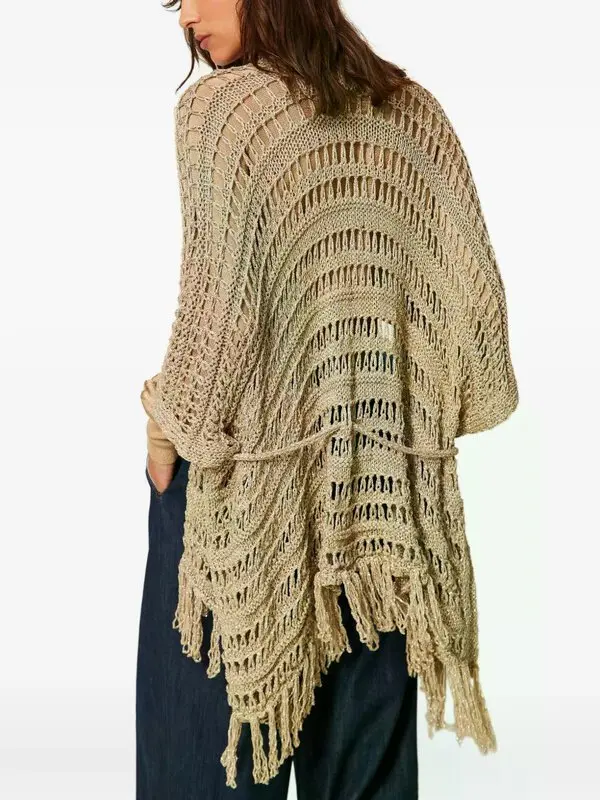 TWINSET Knitted Fringe Poncho