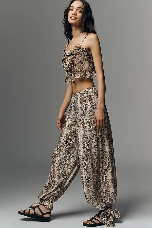 Bardot Arlia Printed Balloon Pants - Snake Skin