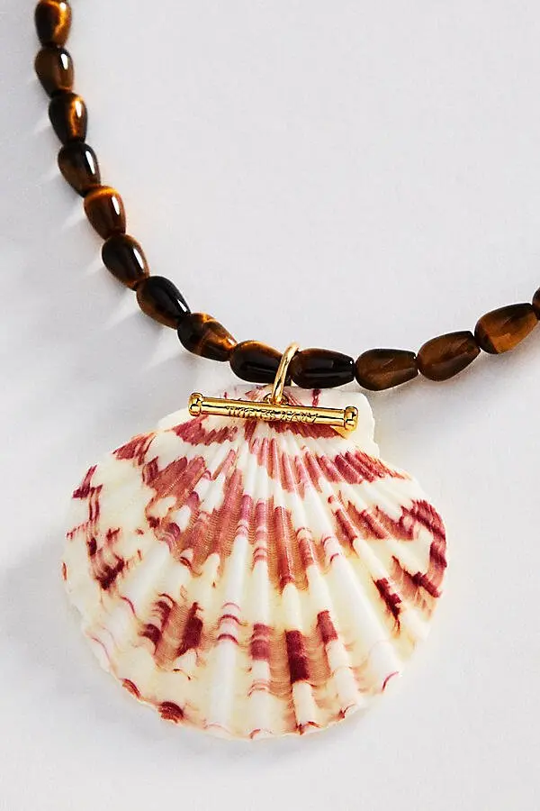 Timeless Pearly Tiger Eye And Shell Beaded Necklace