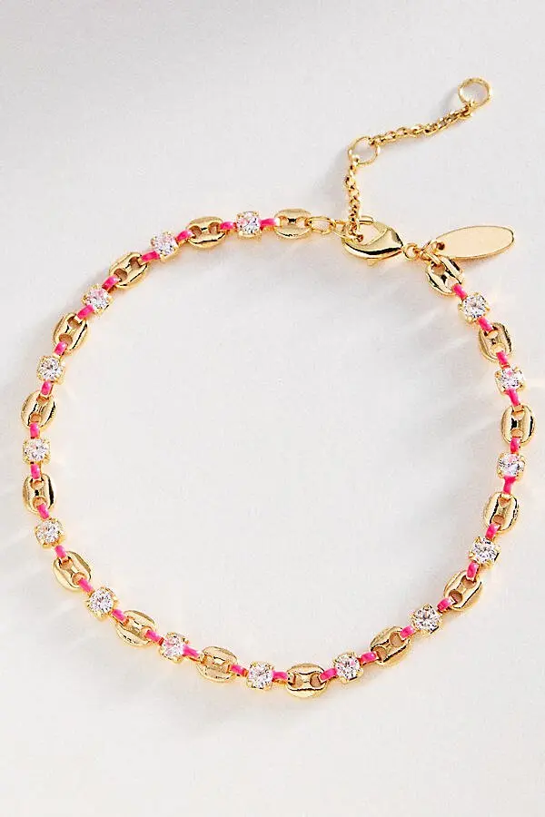 Anthropologie Bottle Cap Stone Bracelet - Pink