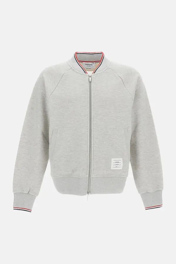 Thom Browne Pique Loopback Bomber - Grey