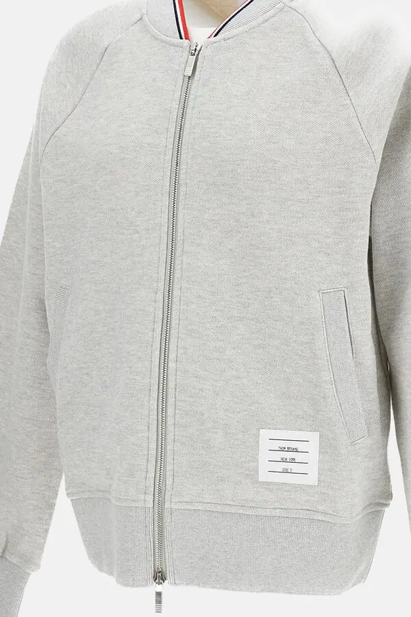 Thom Browne Pique Loopback Bomber - Grey