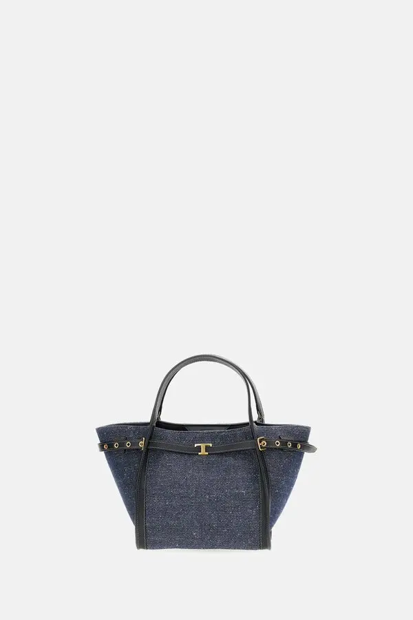 TOD'S Small Fabric Shopping Bag - Blue