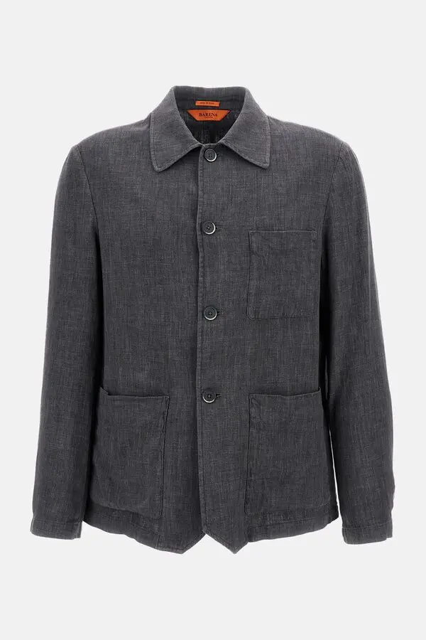 Barena Venezia Visal Wool Over-shirt - Grey