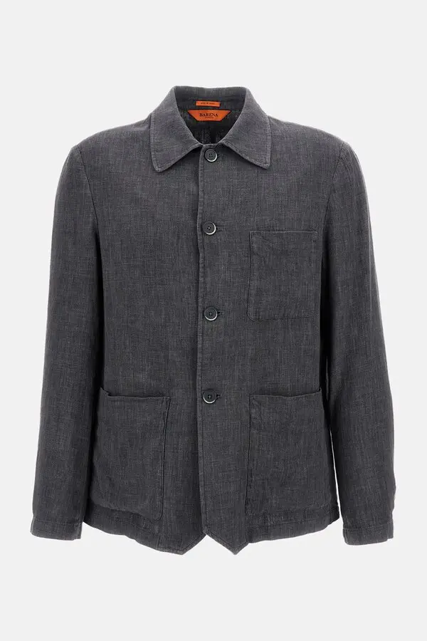 Barena Venezia Visal Wool Over-shirt - Grey