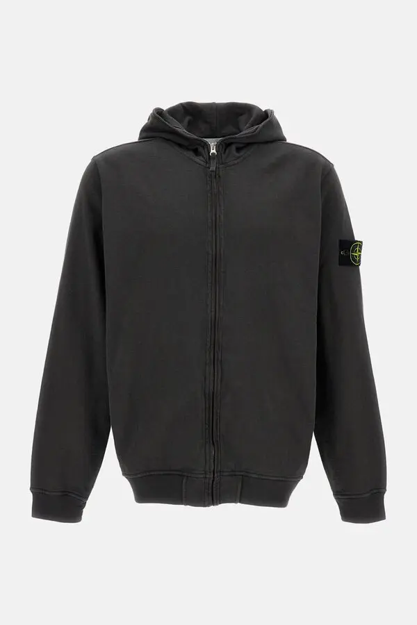 Stone Island Diagonal Fleece Zip-up Hoodie