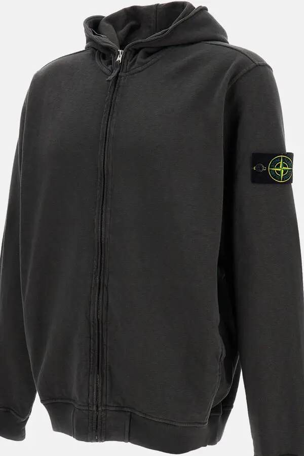 Stone Island Diagonal Fleece Zip-up Hoodie
