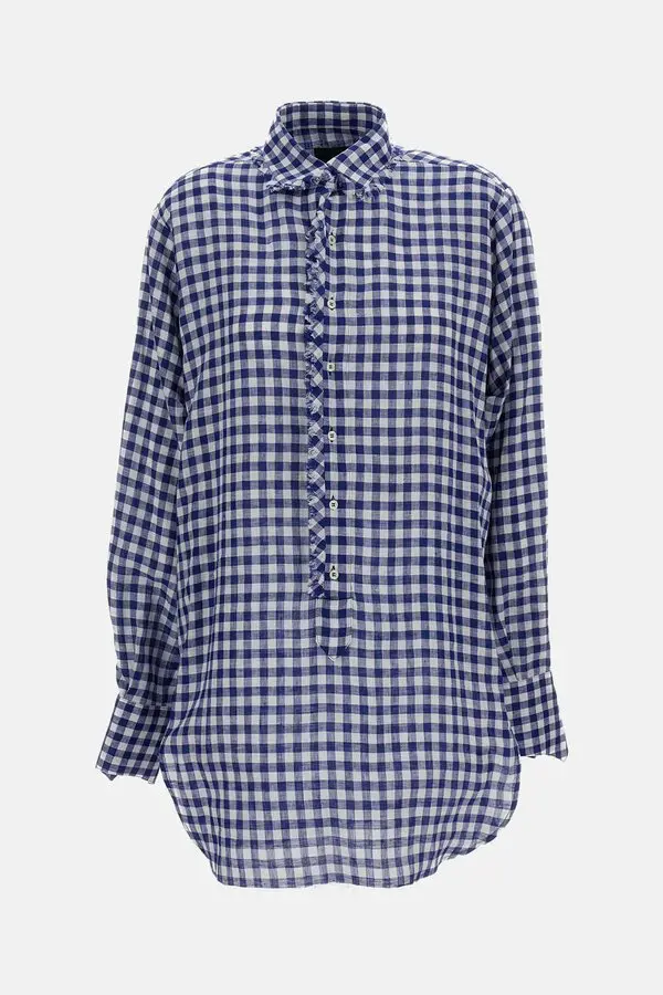 MAISON JEJIA Linen Vichy Shirt Dress - Multicolor