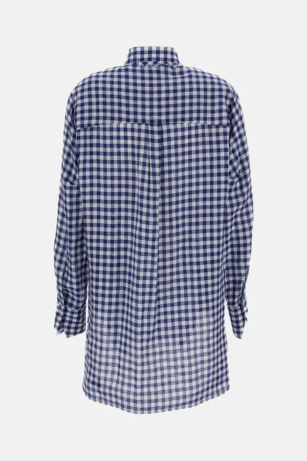 MAISON JEJIA Linen Vichy Shirt Dress - Multicolor