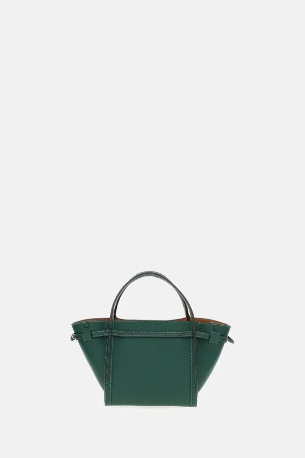 TOD'S Small T Timeless Leather Shopping Bag - Green