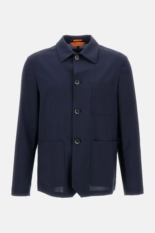 Barena Venezia Visal Wool Over-shirt - Blue