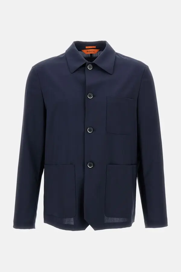 Barena Venezia Visal Wool Over-shirt - Blue