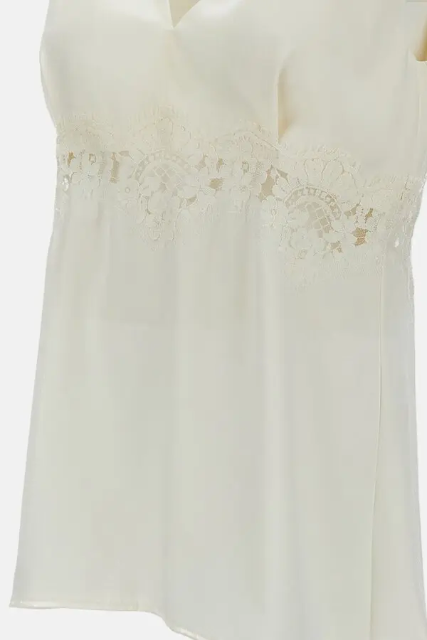 PAROSH Sleeveless Top - White
