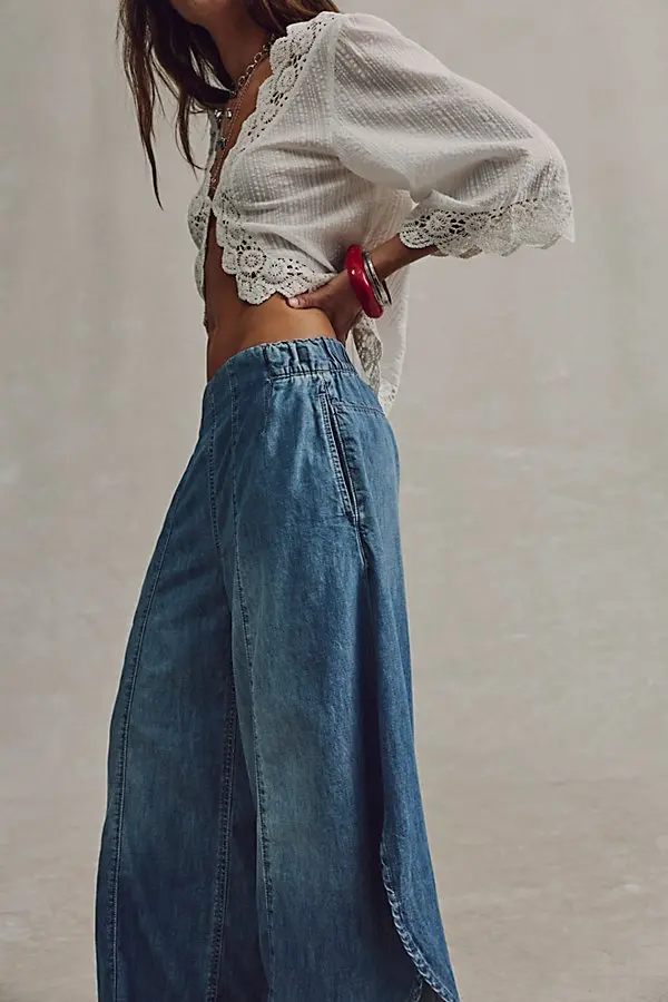 Free People We The Free Sweet Pea Pull-on Tulip Jeans