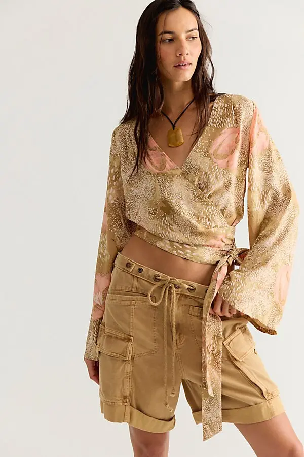 Free People Roxie Wrap Top - Fennel Combo