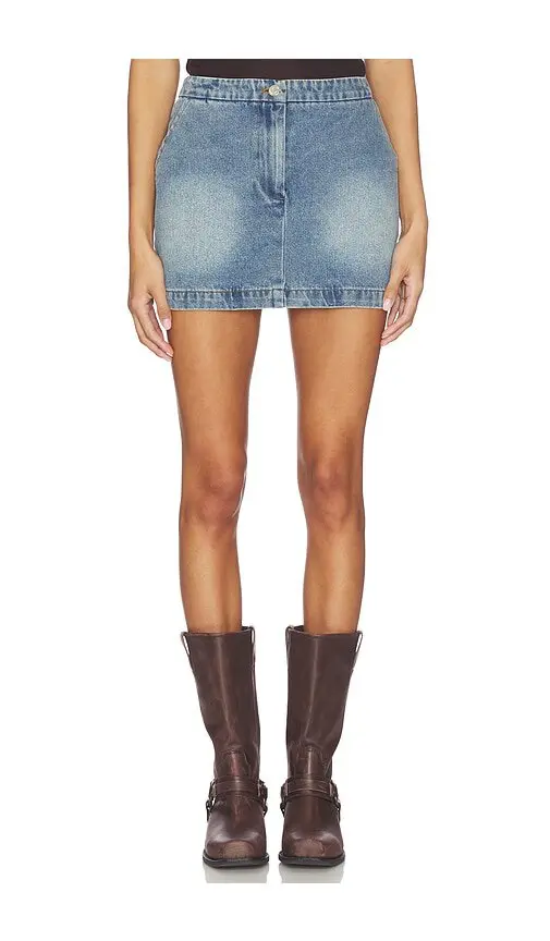 Line & Dot Mottle Mini Skirt