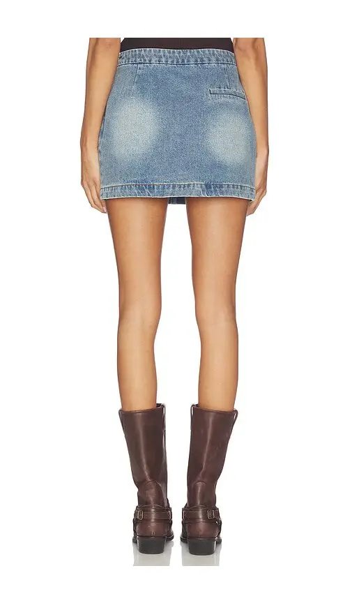 Line & Dot Mottle Mini Skirt