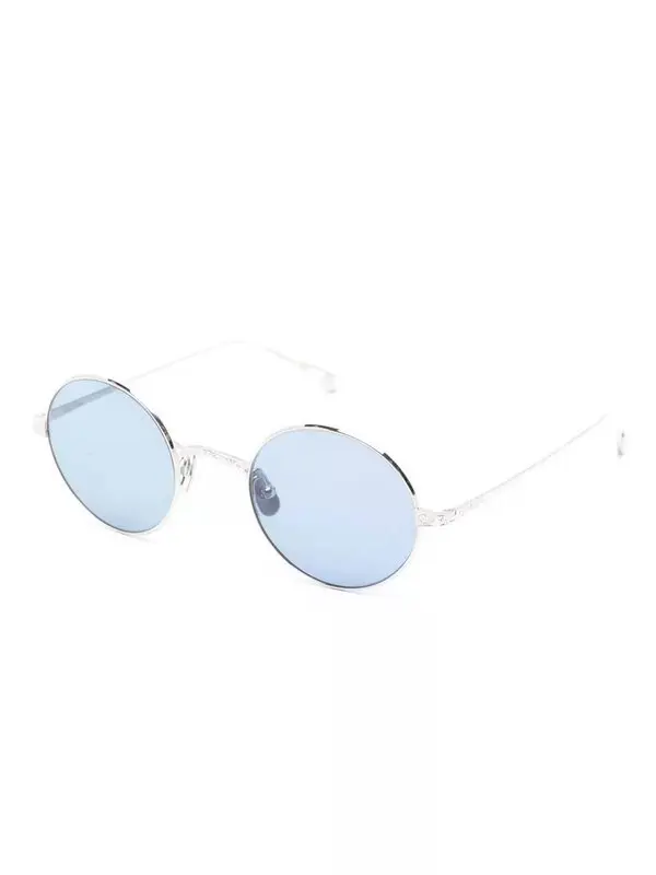 Garrett Leight Round Frame Sunglasses - Silver