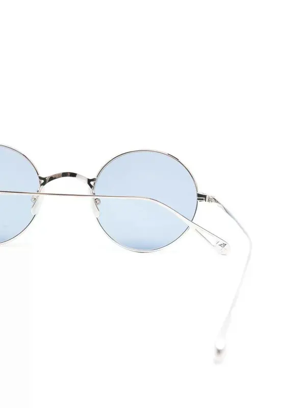 Garrett Leight Round Frame Sunglasses - Silver