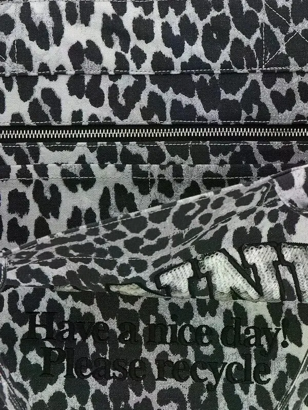 GANNI Leopard Sequin Medium Tote