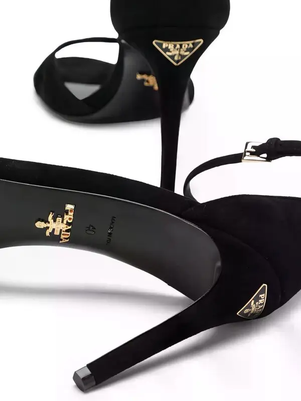 Prada Criss-cross Stiletto Heel Sandals - Black