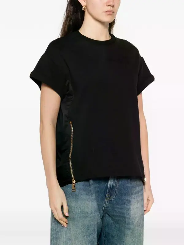 Elisabetta Franchi Zip-detail T-shirt - Black