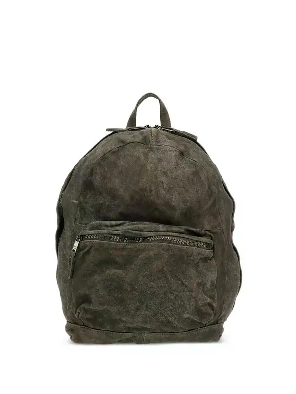 GIORGIO BRATO Leather Zip Backpack - Grey