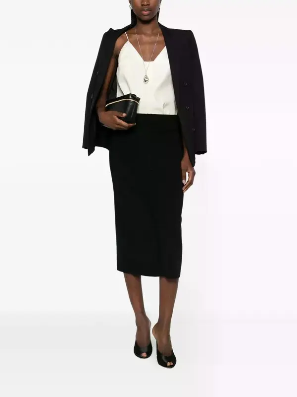 Victoria Beckham Button-detailed Midi Skirt - Black