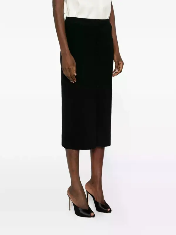 Victoria Beckham Button-detailed Midi Skirt - Black