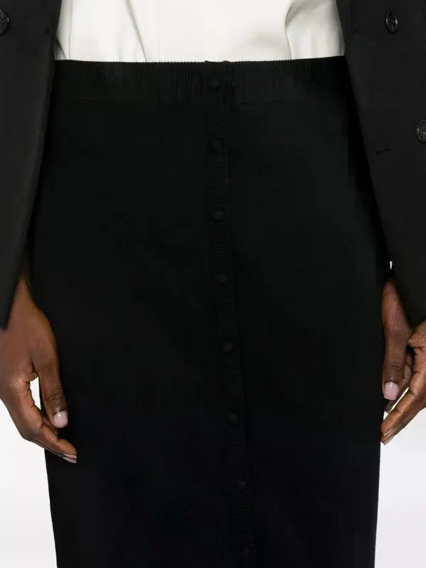 Victoria Beckham Button-detailed Midi Skirt - Black