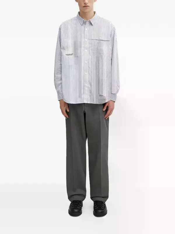 NEIGHBORHOOD Striped-pattern Logo-patch Shirt