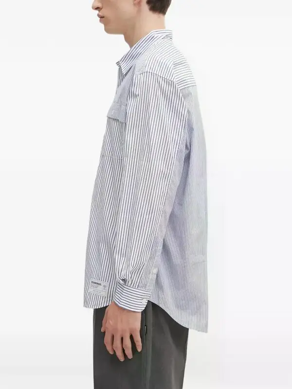 NEIGHBORHOOD Striped-pattern Logo-patch Shirt