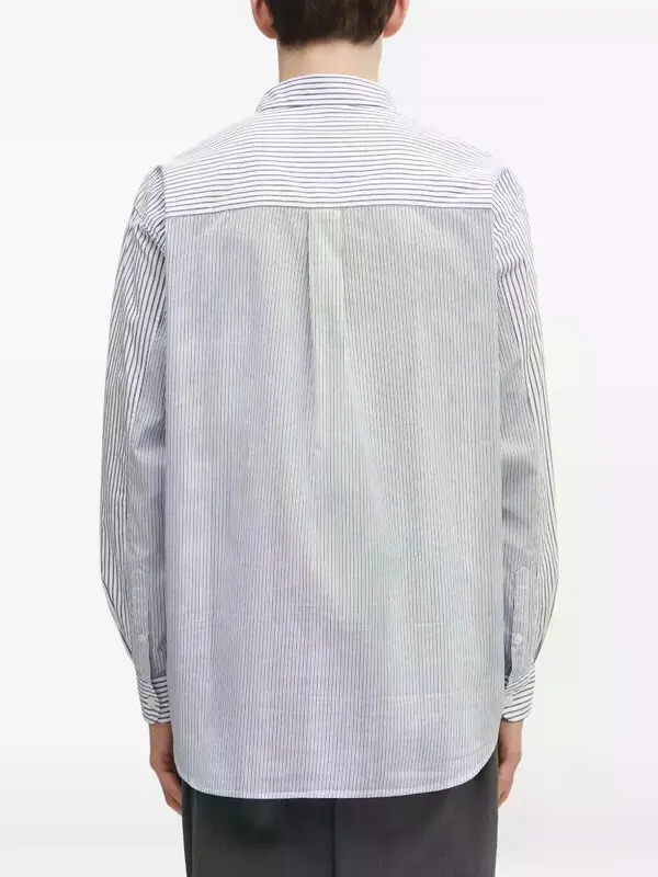 NEIGHBORHOOD Striped-pattern Logo-patch Shirt