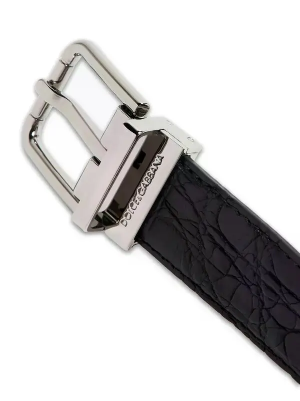 Dolce & Gabbana Crocodile-effect Buckle Belt