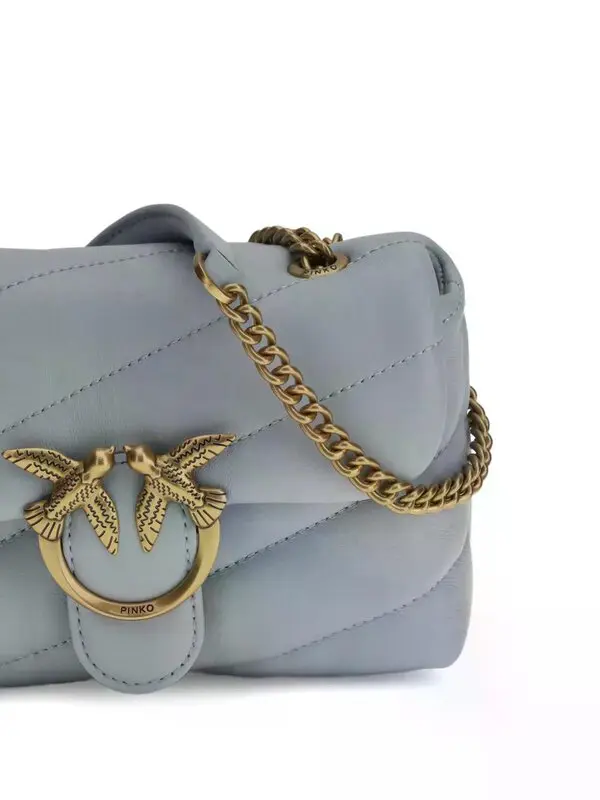 Pinko Maxi Love Quilted Shoulder Bag - Blue