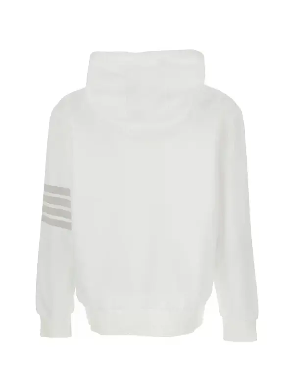 Thom Browne Drawstring 4-bar Hoodie - White