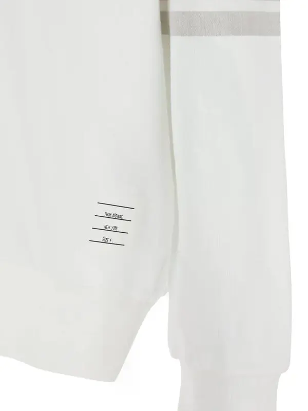 Thom Browne Drawstring 4-bar Hoodie - White