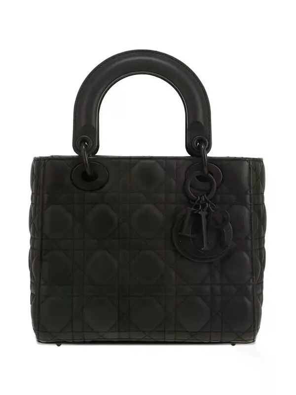 Dior Lady Leather Tote Bag - Black