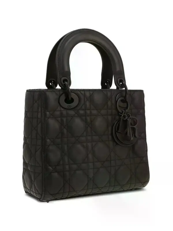 Dior Lady Leather Tote Bag - Black