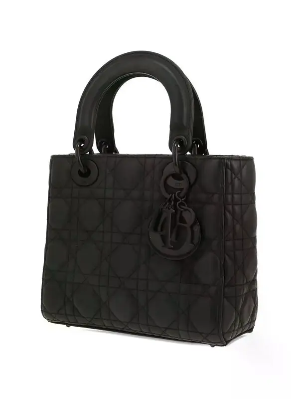 Dior Lady Leather Tote Bag - Black