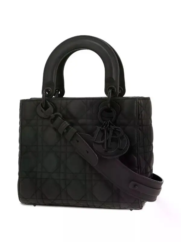Dior Lady Leather Tote Bag - Black